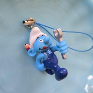 Vintage Minifigures Smurfs Smurf Phone Charms Peyo Figurines, Priced ...