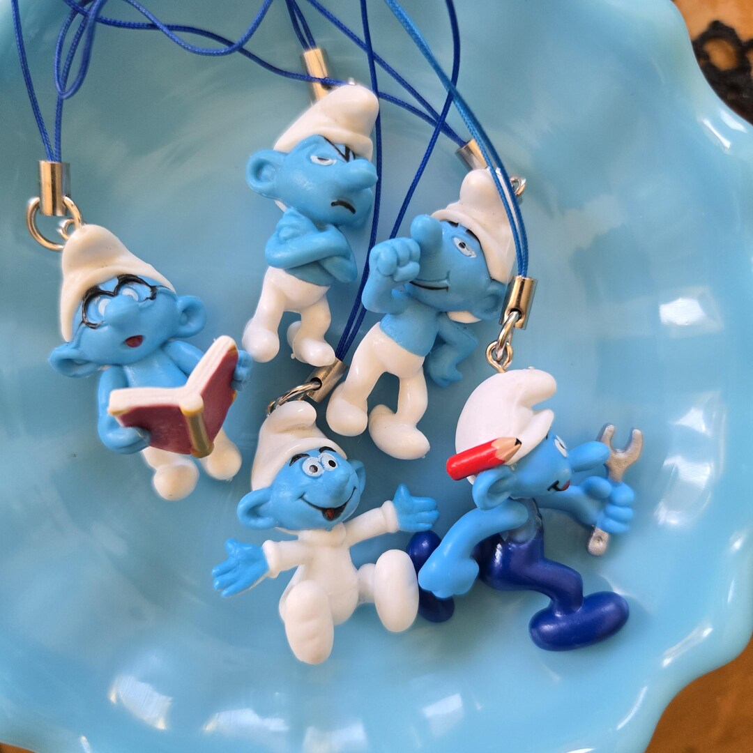 Vintage Minifigures Smurfs Smurf Phone Charms Peyo Figurines, Priced ...
