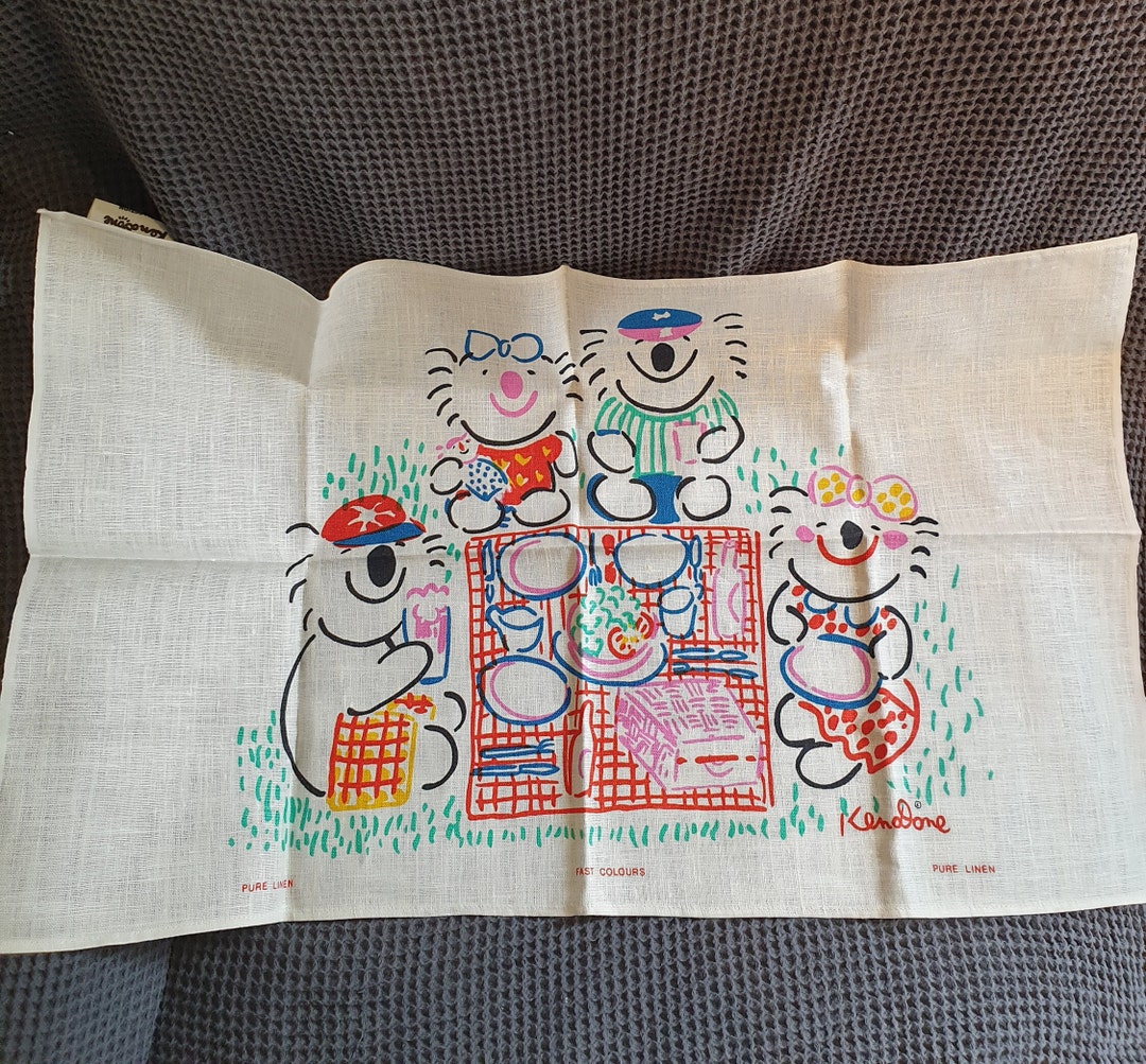 Exquisite Vintage Ken Done Tea Towel Multicoloured Ilustration Lconic ...