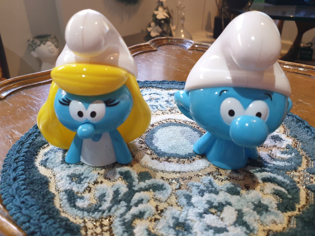 Adorable Smurf Figurine X 2 Park Avenue Foods Australia candy Head ...