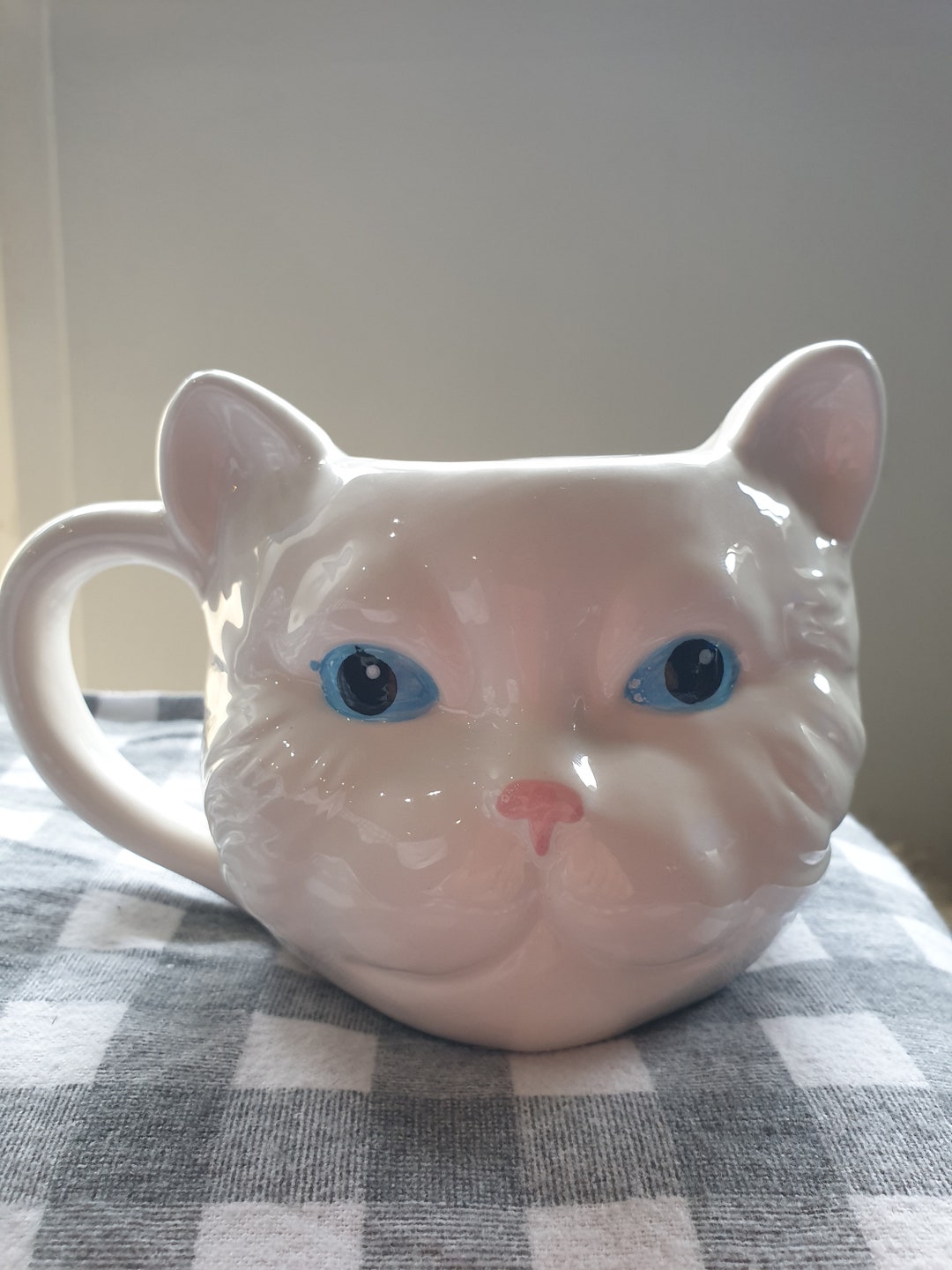Gorgeous Rare Cat Head Mug Kitty Mug Cat Mug Cat Vase White Cat Mug ...
