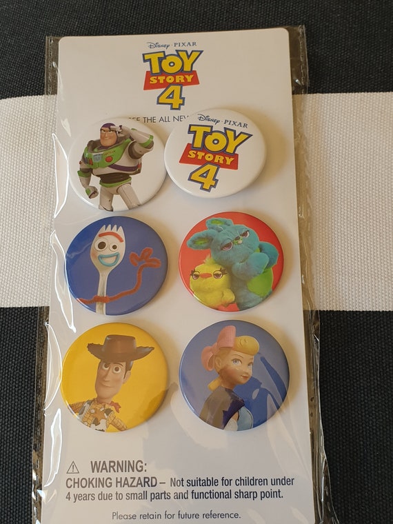 Adorable Disney Pixar Toy Story 4 Button Badges 6 Pin… - Gem
