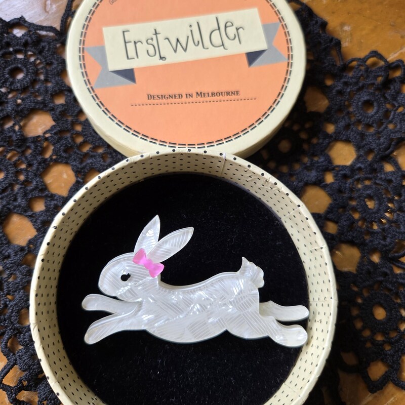 White Rabbit Brooch - Etsy
