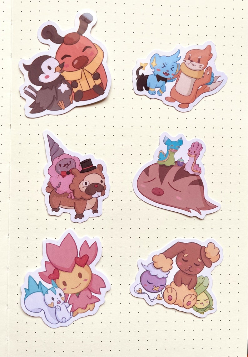 Sinnoh Pokemon Stickers Buneary Burmy Bidoof Pachirisu - Etsy