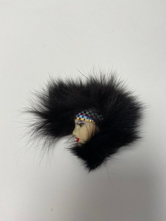 Vintage Signed Han Shin Fur Companyelegant Lady Black Rabbit - Etsy