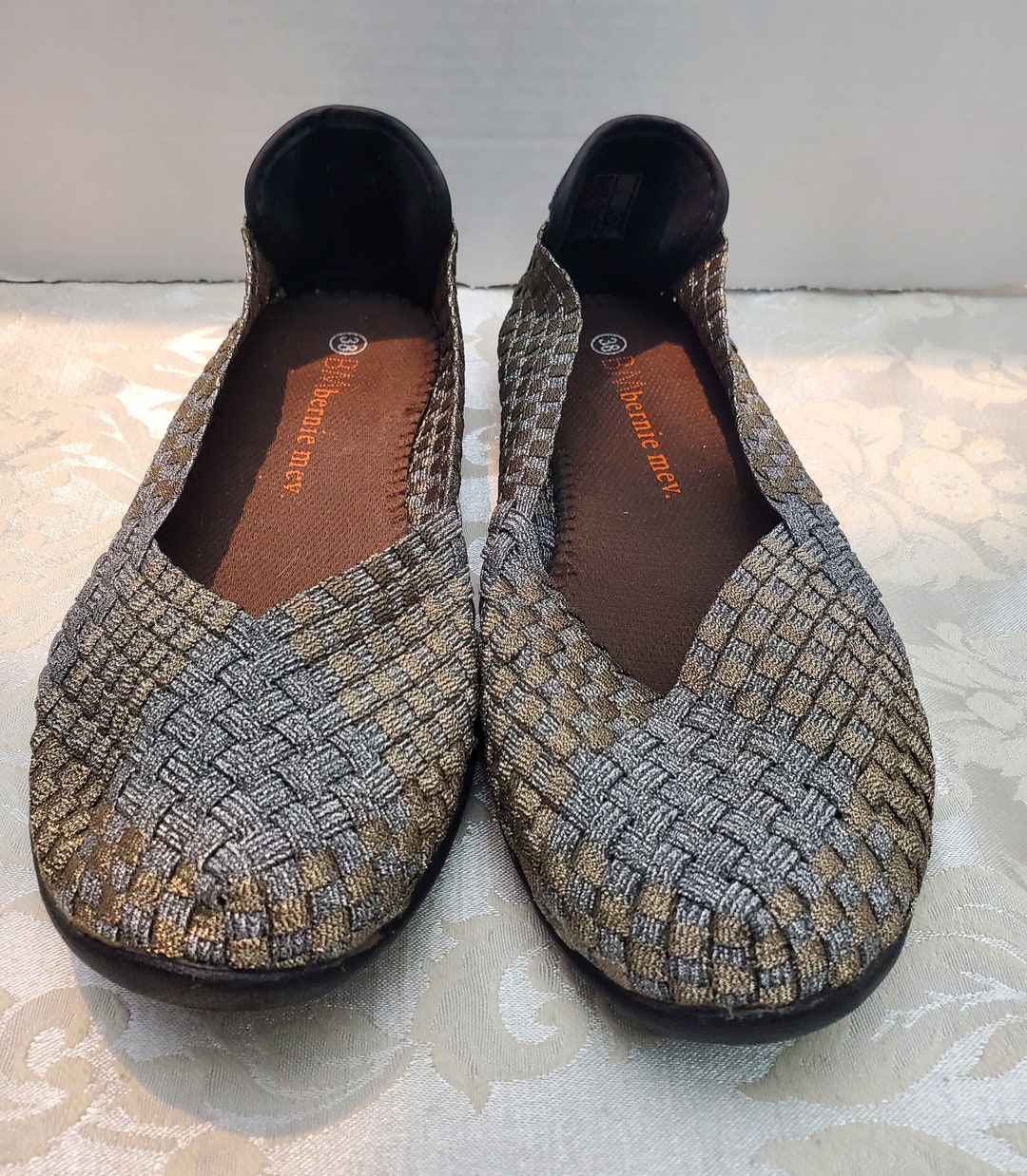 Bernie Mev Women's Catwalk Flat Casual Shoes Pewter Gold Black Slip On ...
