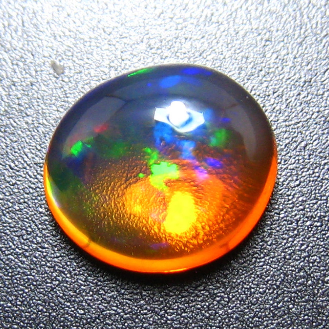 Sparkling Natural Play of Colors TINY Mexican Fire Opal Cab 1.58ct - Etsy