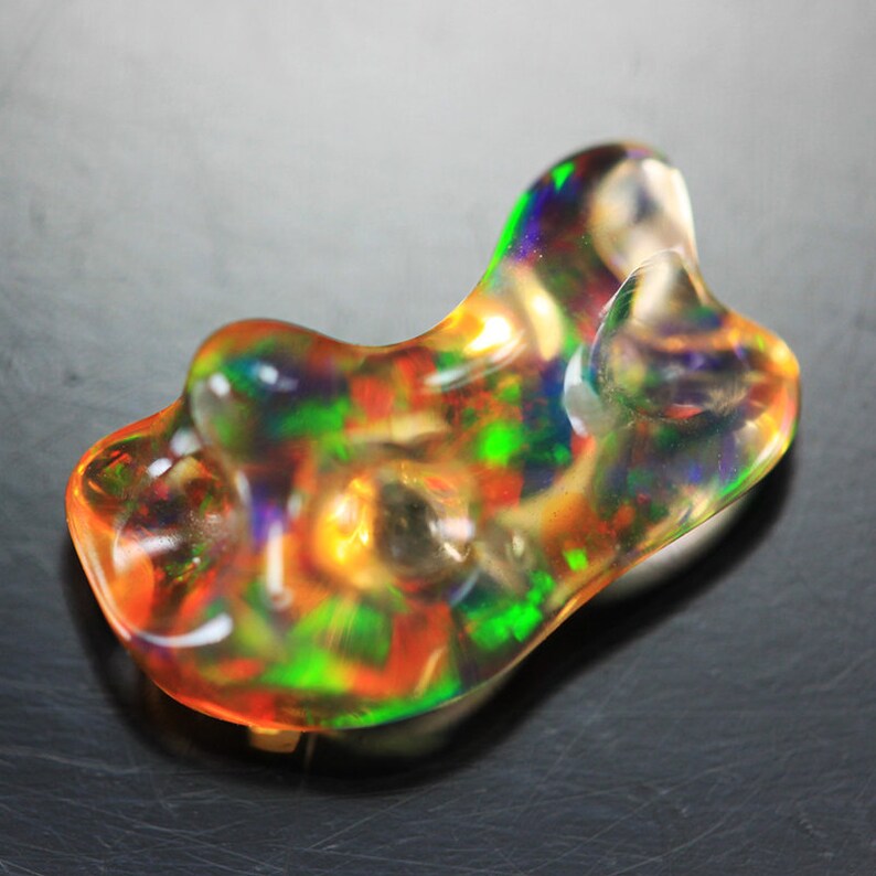 Sparking Natural Mexican Fire Opal Play of Colors 1.10CT - Etsy