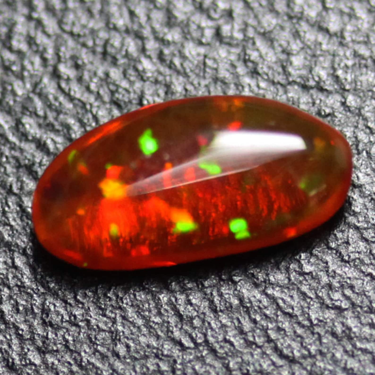 Sparkling Reddish Mexican Opal Cab Play of Colors 0.66ct - Etsy