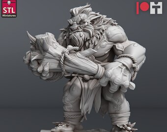 Two Headed Snow Troll A Ettin Miniature NPC Dungeons and - Etsy