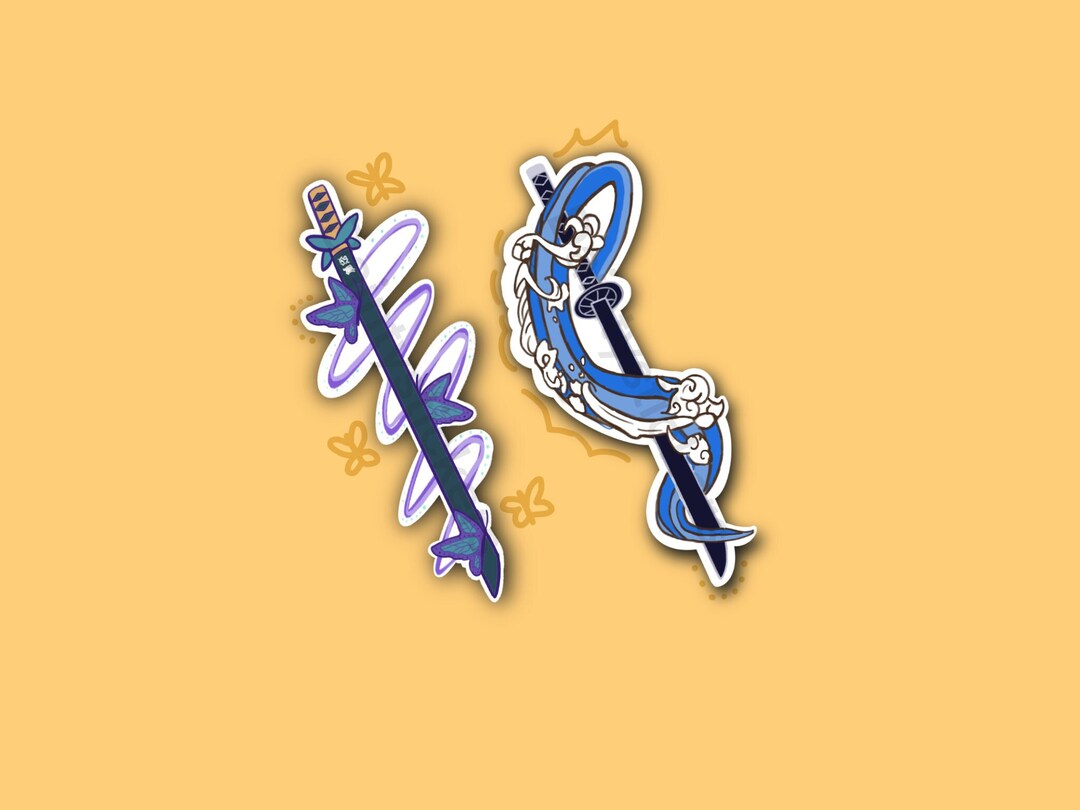Katana Sticker|water Breathing Sticker|insect Breathing Sticker|sword ...