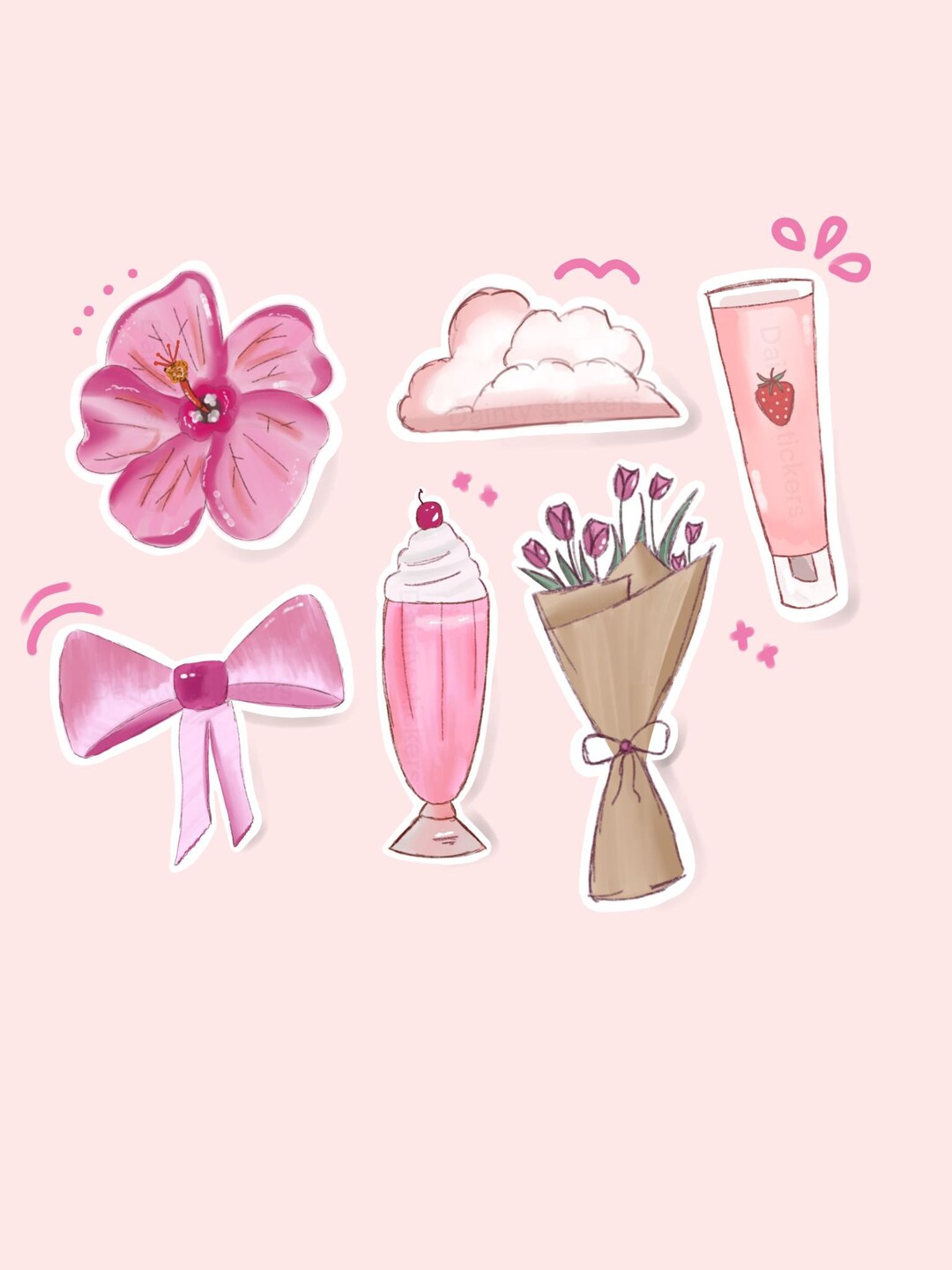 Soft Girl Aesthetic Sticker Packpinterest Stickerscoquette Stickerspink ...