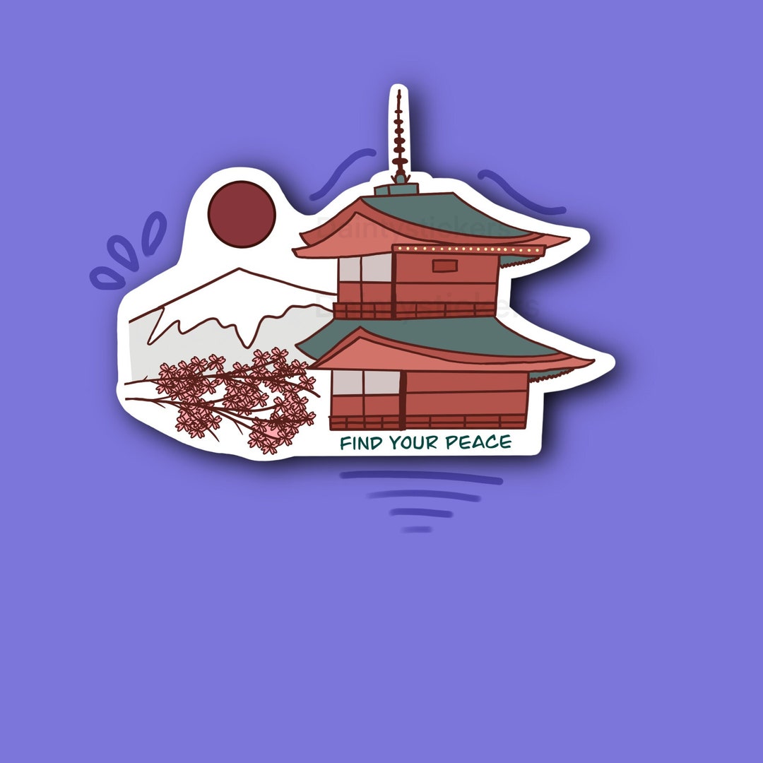 Japanese Pagoda Sticker | Waterproof Vinyl Decal - Etsy