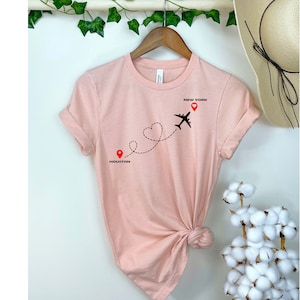 Custom Location Shirt, Custom Travel Shirt, Long Distance Relationship ...