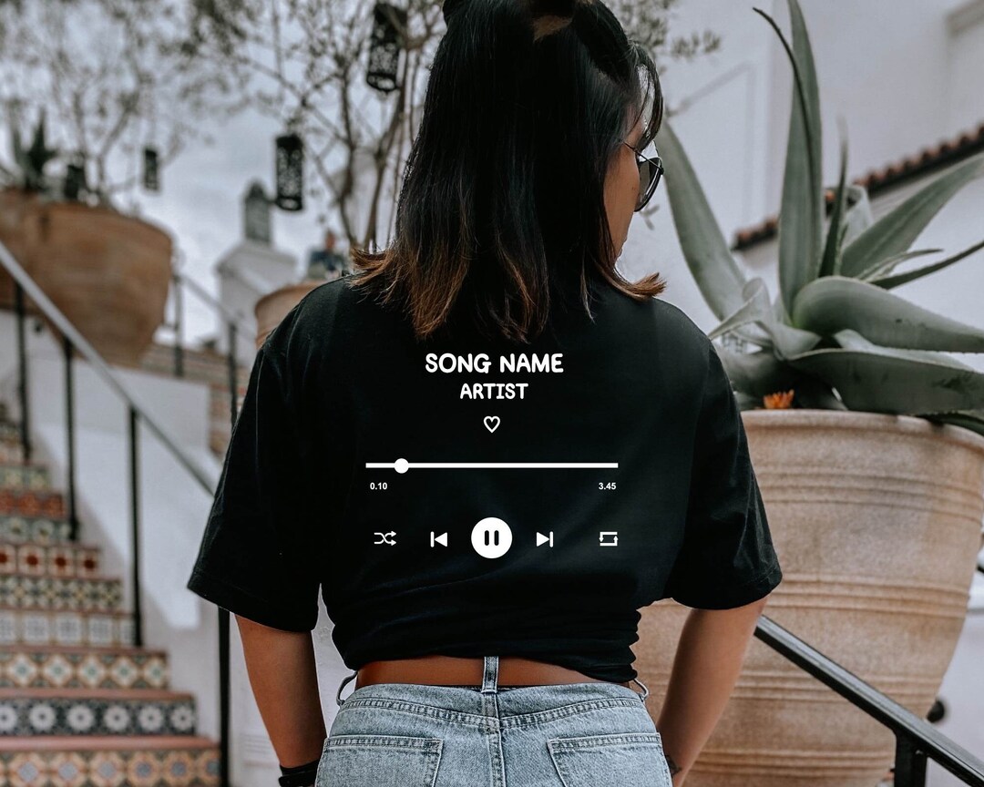 Custom Playlist Tshirt, Personalized Song Tshirt, Song and Artist ...