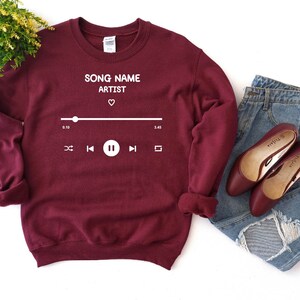 Custom Playlist Sweatshirt, Personalized Song Sweatshirt, Song and ...