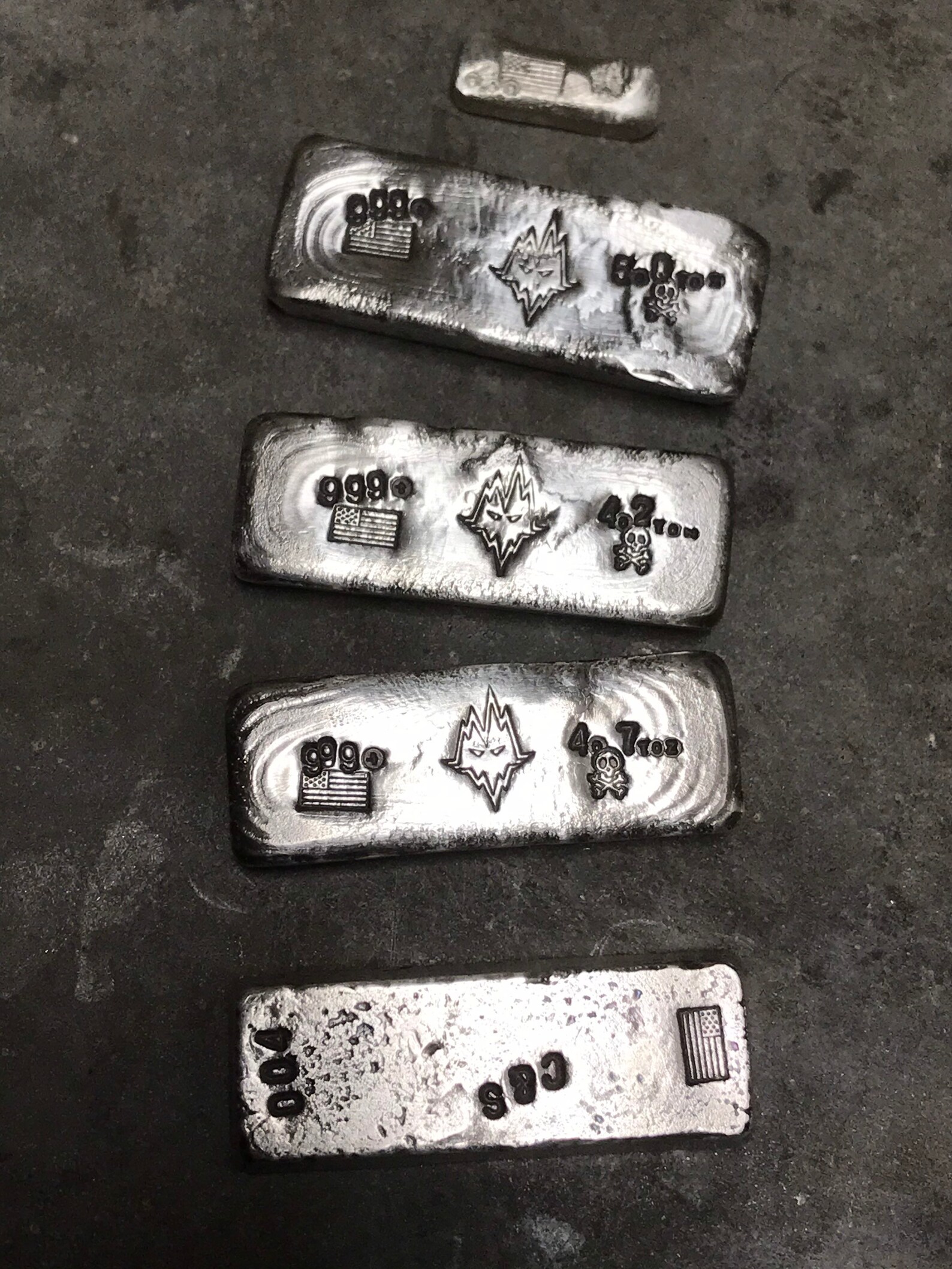 Hand Poured Silver Bar 4 Troy Ounce Silver Bullion .999 | Etsy