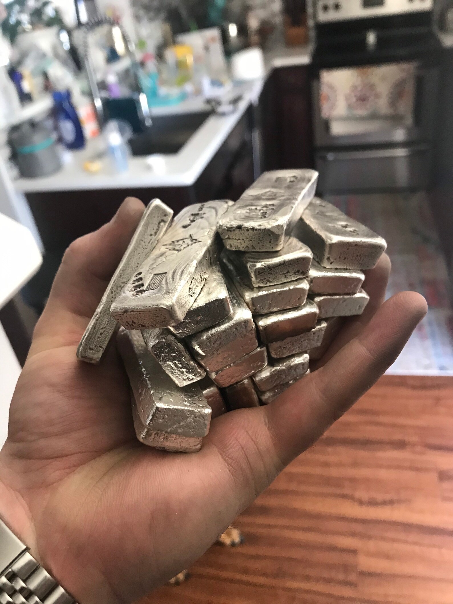 Hand Poured Silver Bar 4 Troy Ounce Silver Bullion .999 | Etsy