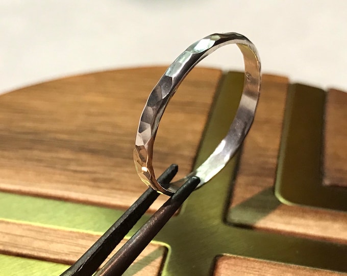 Thick Hammered Silver Rings for Women Hammered Stackable Rings Dainty Silver Rings Simple Ring ...