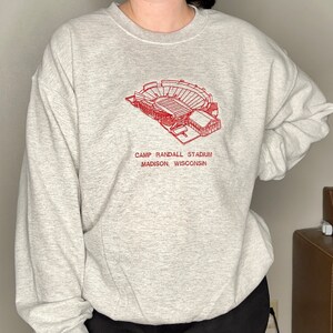 Camp Randall Stadium Embroidered Drawing Crewneck, Wisconsin Badger ...