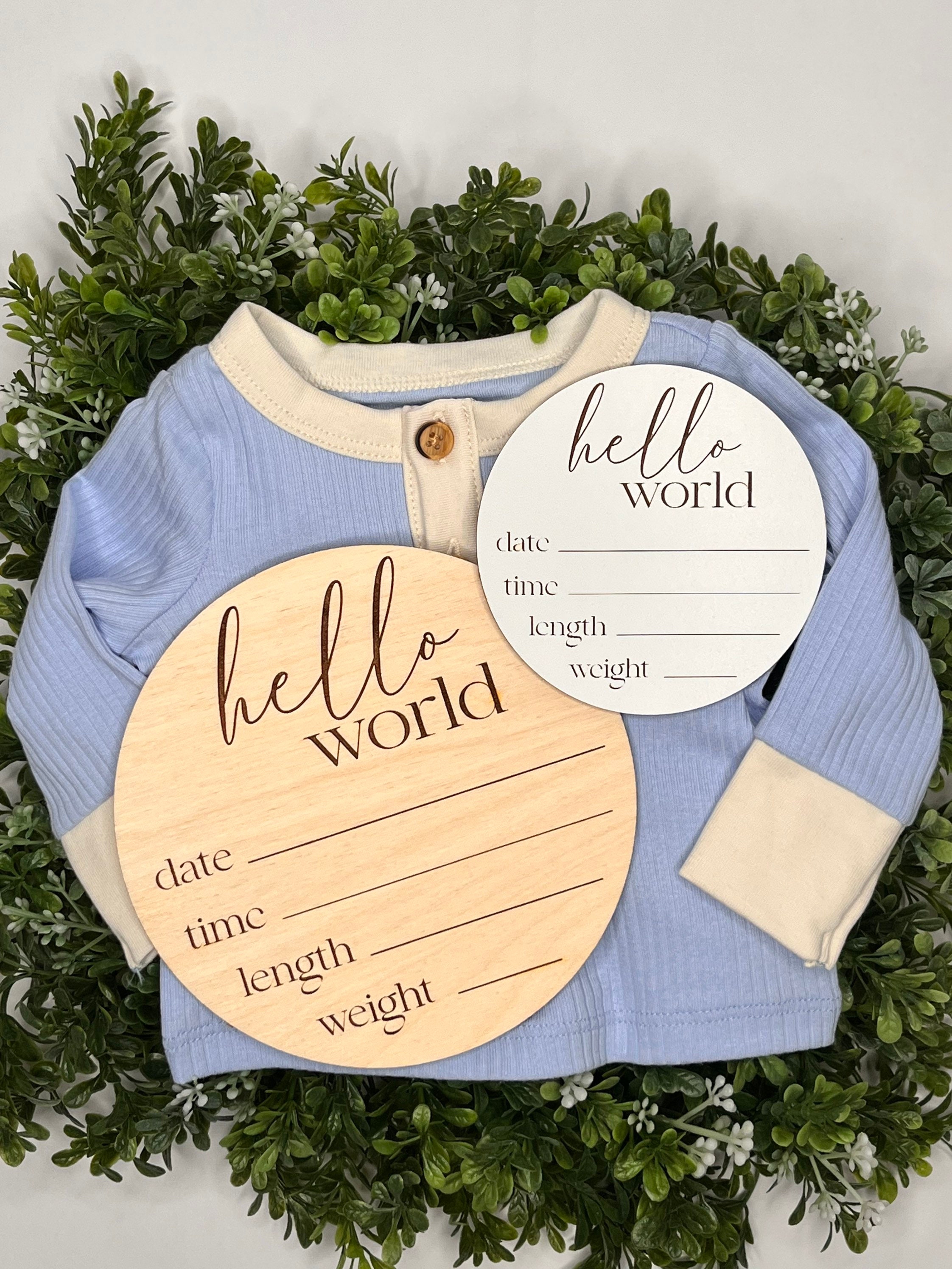 Baby Birth Announcement Sign Hello World Sign Baby Shower - Etsy