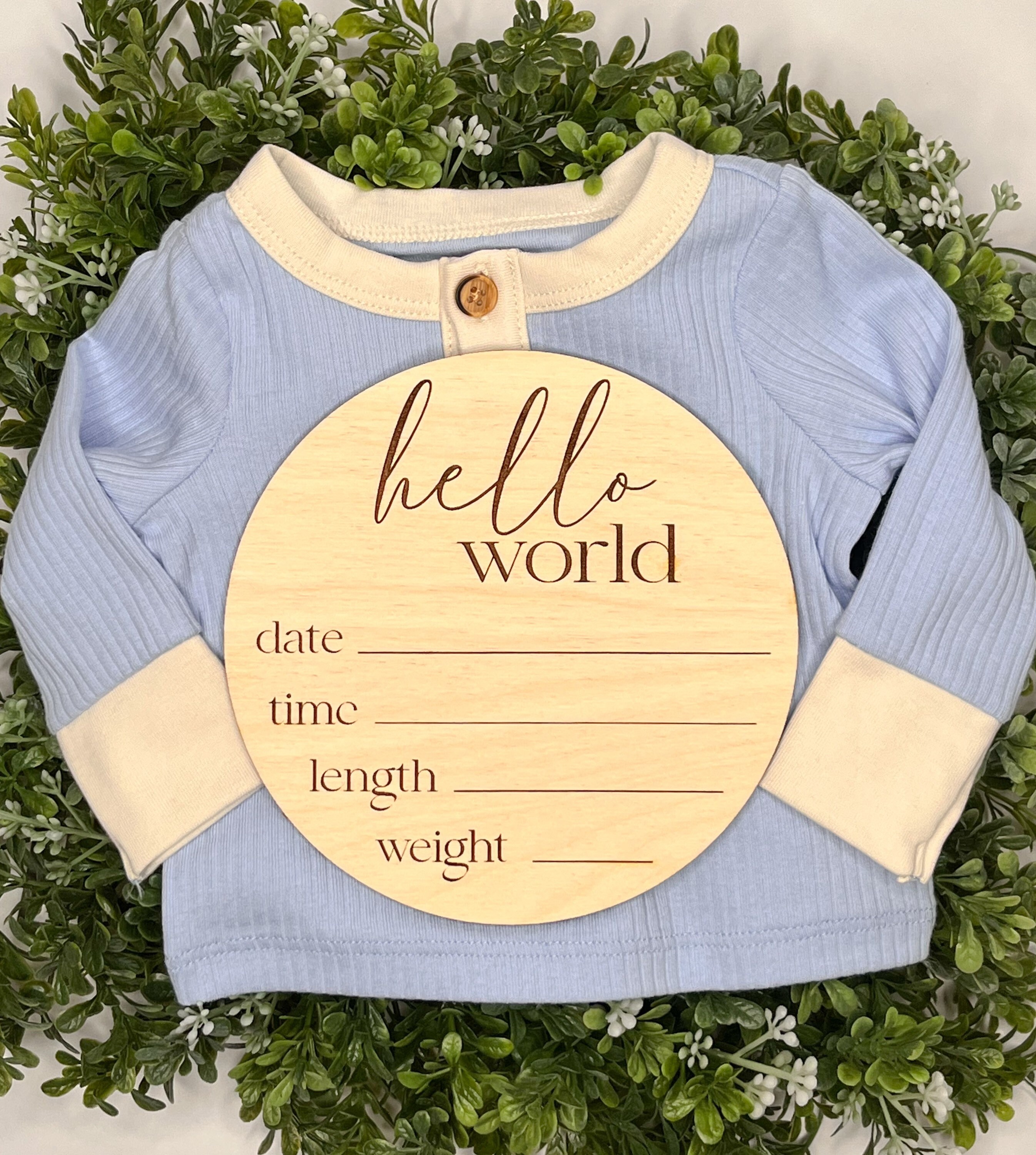 Baby Birth Announcement Sign Hello World Sign Baby Shower - Etsy