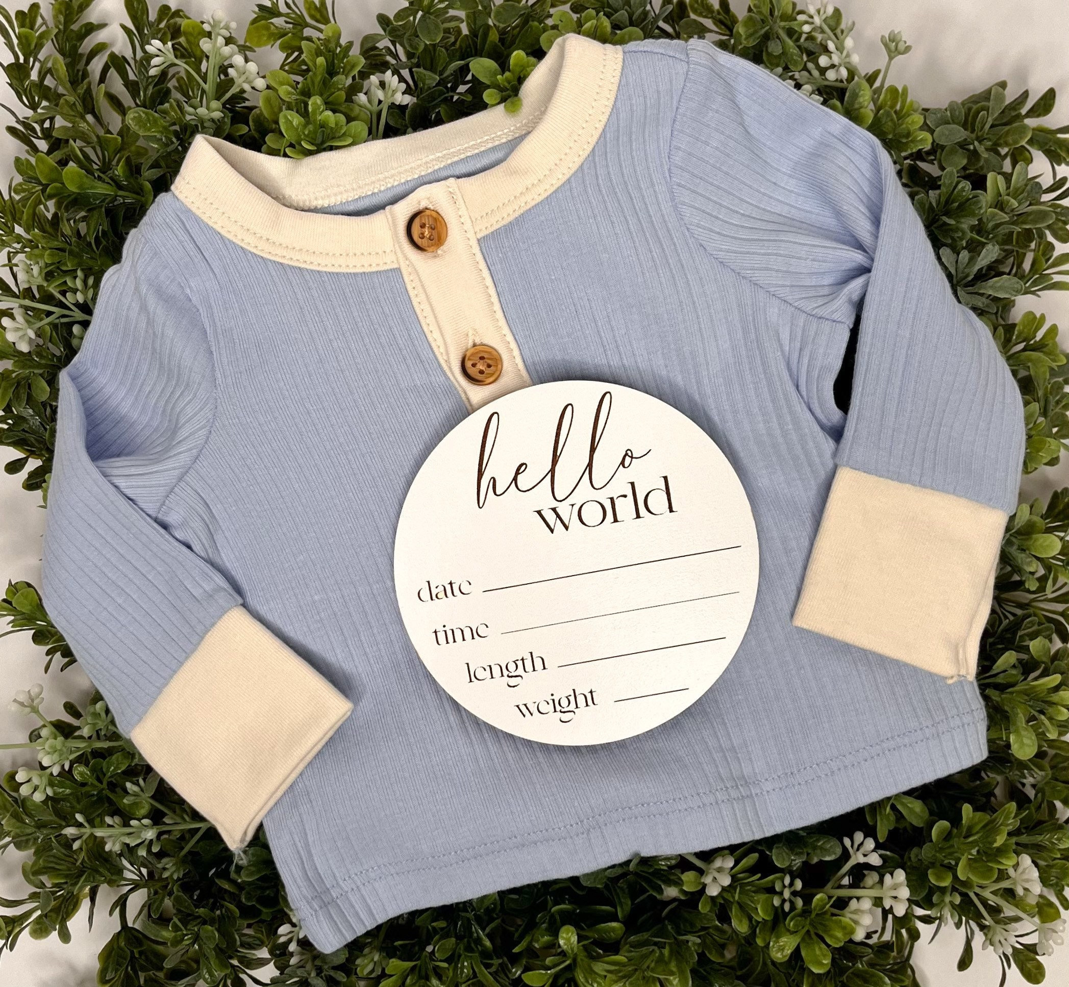 Baby Birth Announcement Sign Hello World Sign Baby Shower - Etsy