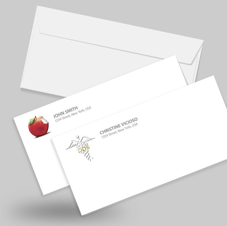 Personalized Business ~ Personal #10 White Wove Envelopes ~ Custom Full ...