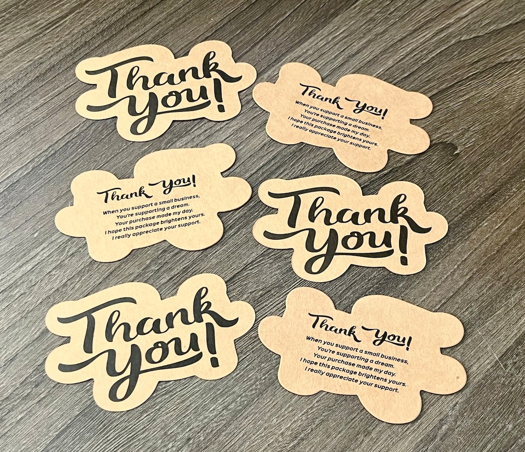 THANK YOU Silhouette Card ~ Die Cut ~ for Shopping Small Business Kraft ...