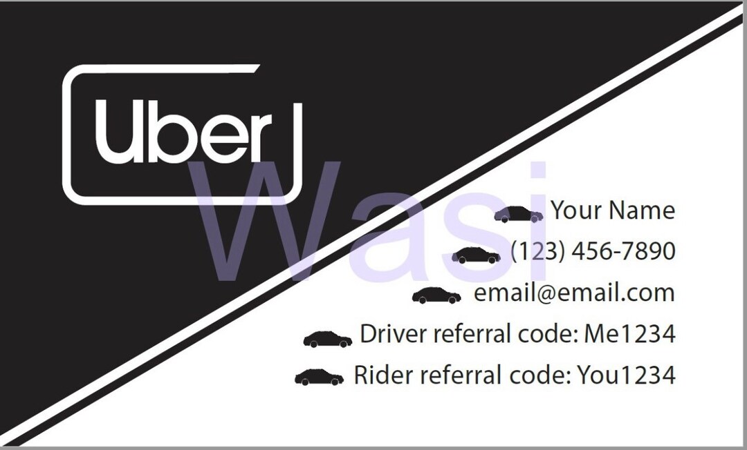 Personalized 18PT UBER Business Cards ~ Uber Code Card ~ Uber Code Card~ Uber Referral Card ...