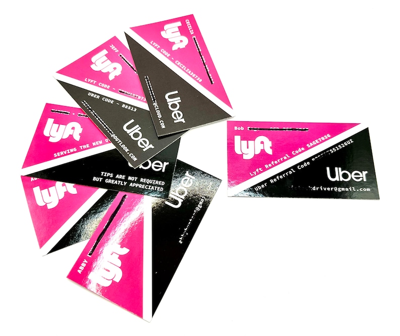 Personalized LYFT~UBER 18PT Business Cards~ Uber Code Card~ Lyft ...