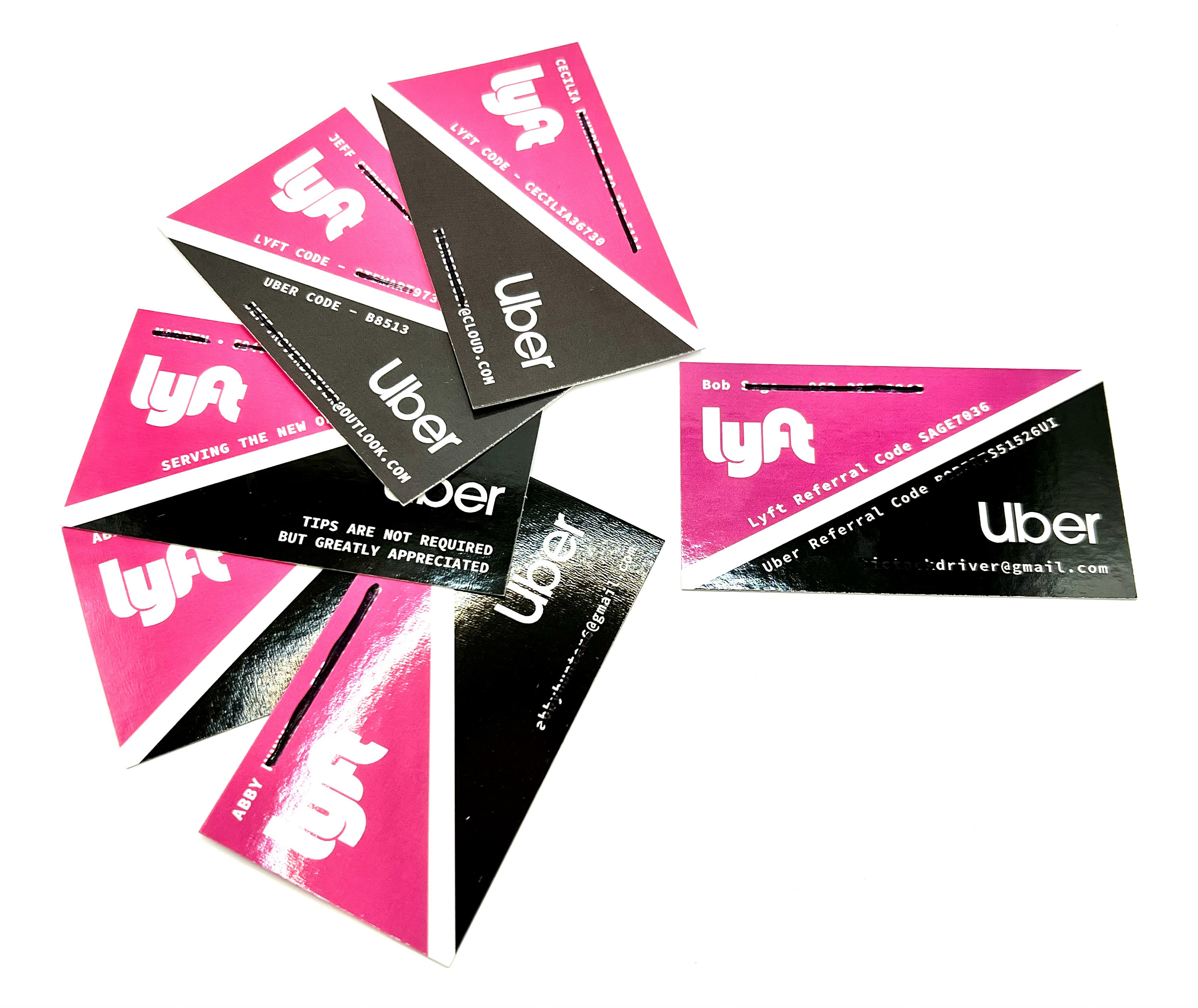 Personalized LYFT~UBER 18PT Business Cards~ Uber Code Card~ Lyft ...