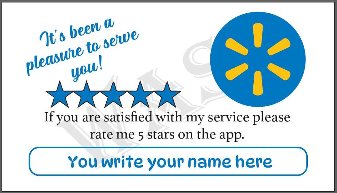 SPARK DRIVER Rating Cards Thank You Business Cards Size Printed ~ No ...