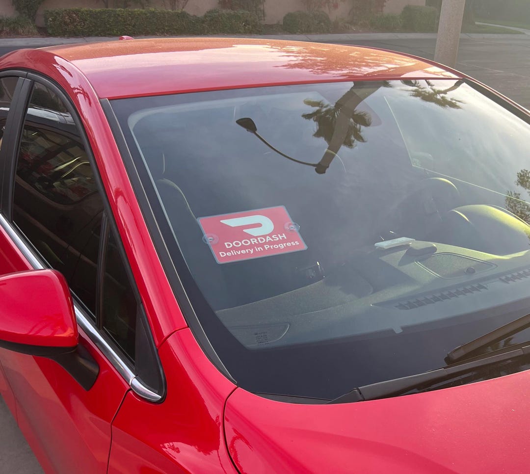 DOORDASH Delivery in Progress WINDSHIELD SIGN on Suction Cups~ Food ...
