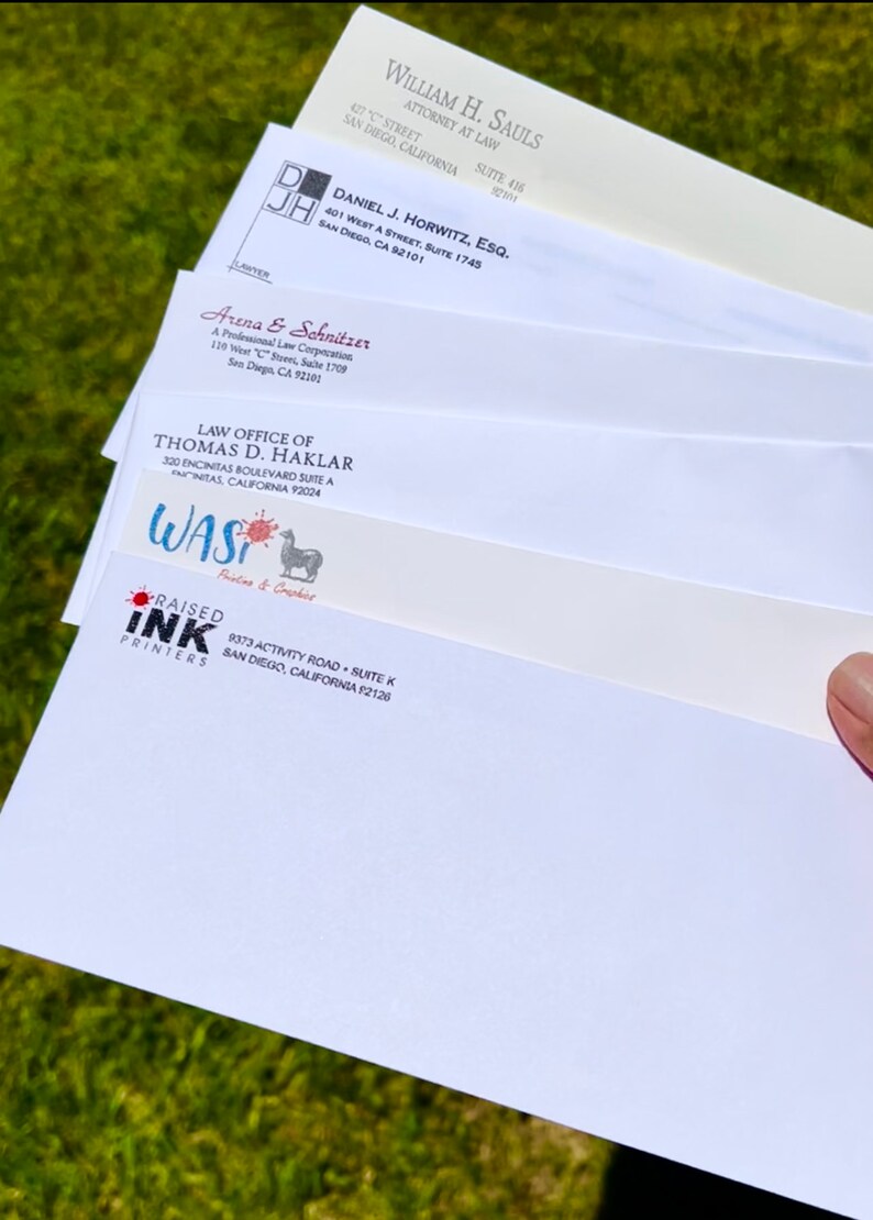 Personalized Business Personal 10 White Wove Envelopes Custom Full ...