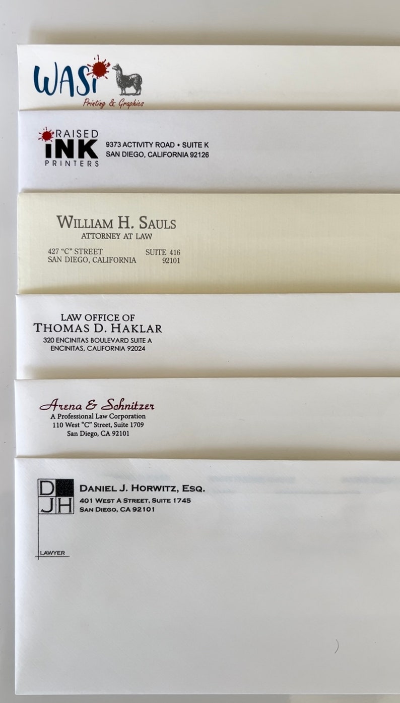 Personalized Business Personal 10 White Wove Envelopes Custom Full ...