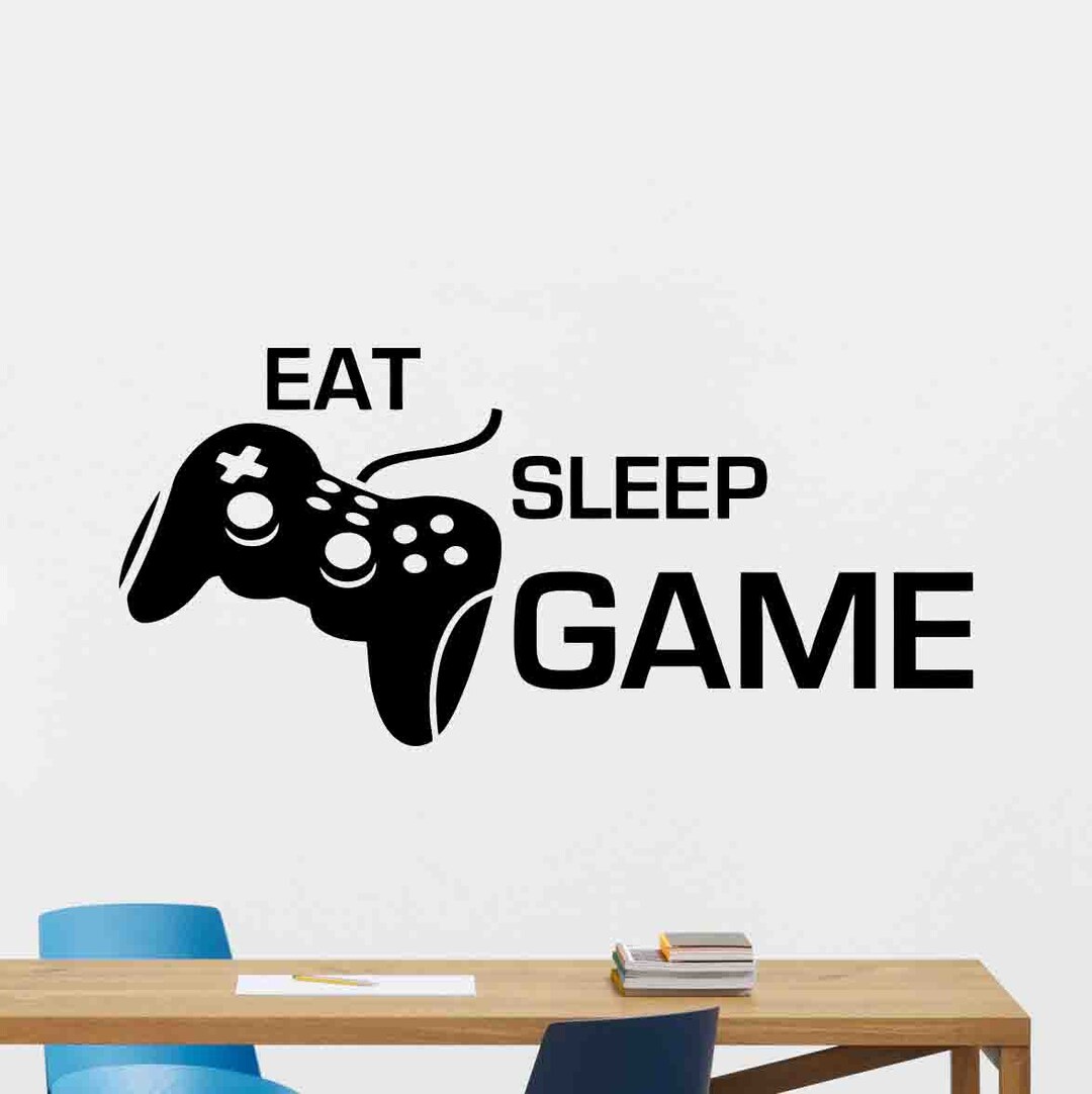 Eat Sleep Game Vinyl Decal Controller Decal Gaming Quote Video Game ...