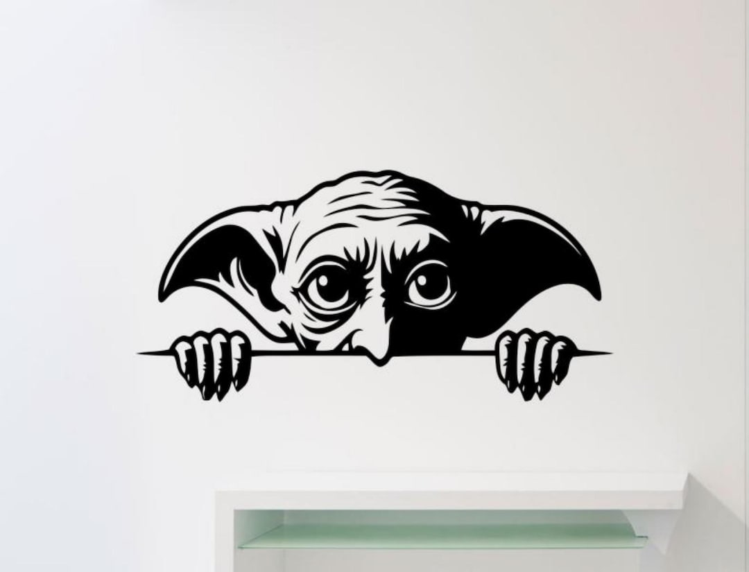 Dobby Wall Decal Vinyl Sticker Peeking Dobby Gift Elf Sign Nursery ...