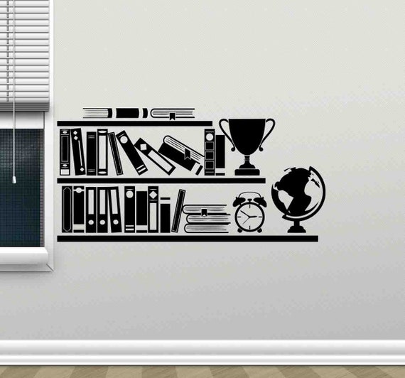 Books Shelves Wall Decal Reading Vinyl Sticker Library Decor | Etsy