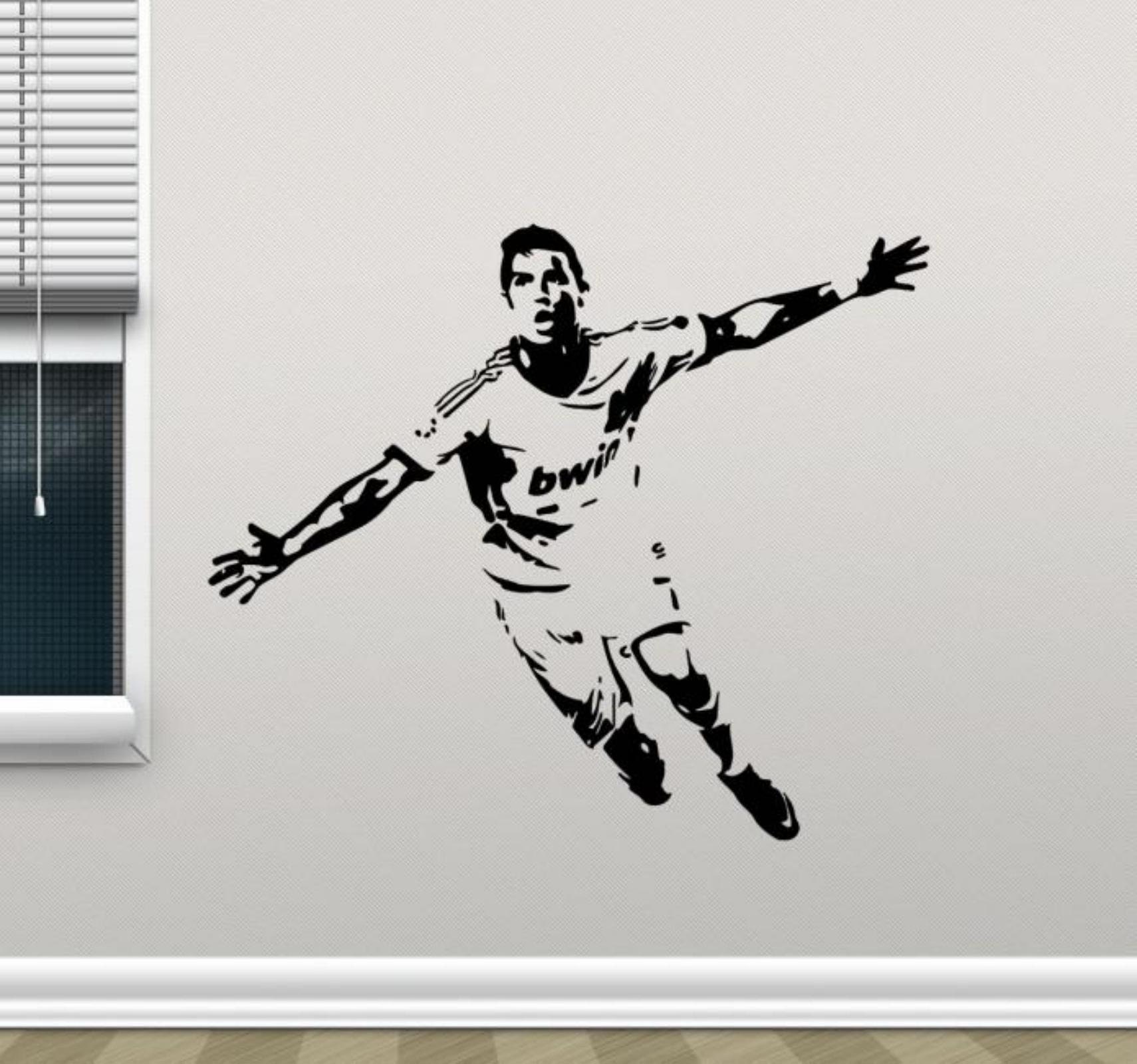 Ronaldo Wall Decal Vinyl Sticker Football CR7 Sign Removable Wall Decal ...