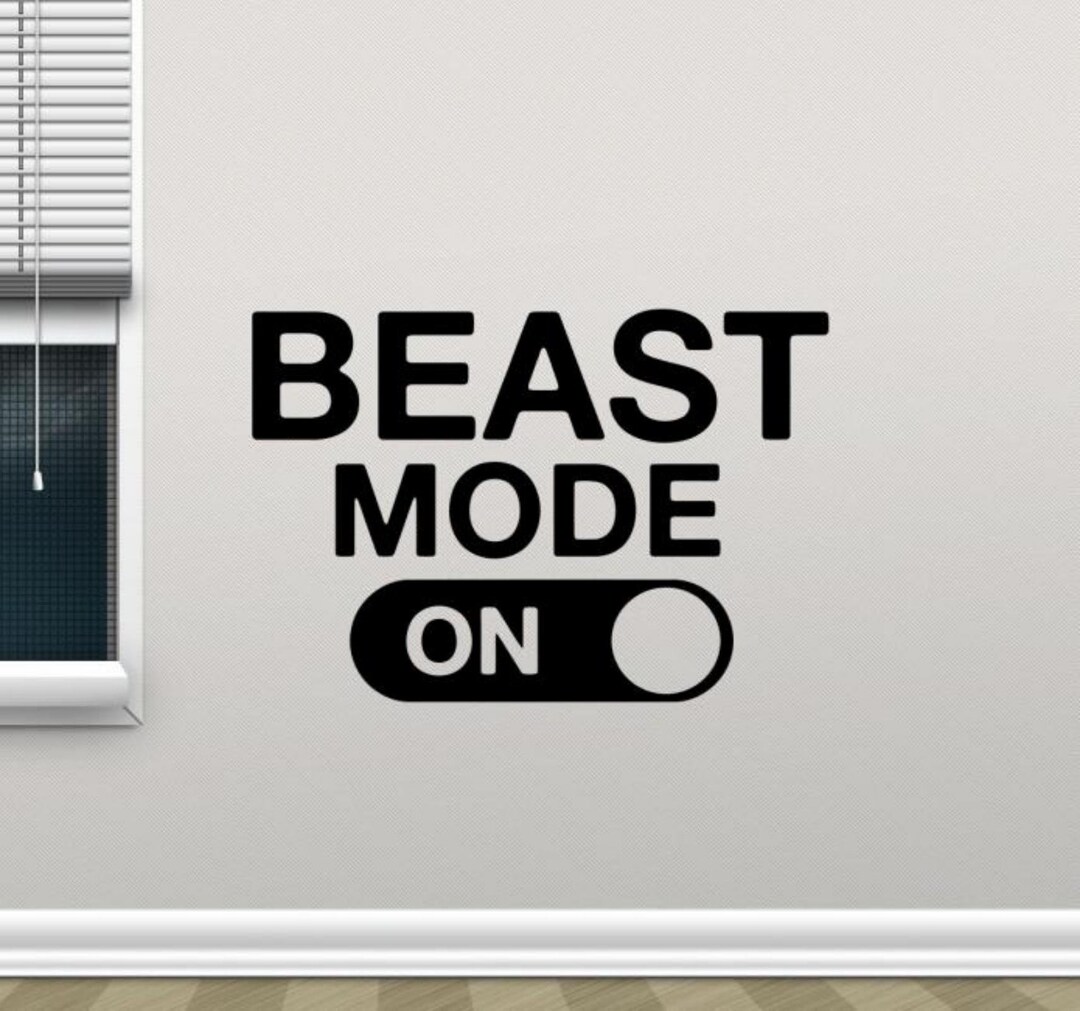 Beast Mode on Wall Decal Vinyl Sticker Fitness Quote Home Gym Decor ...