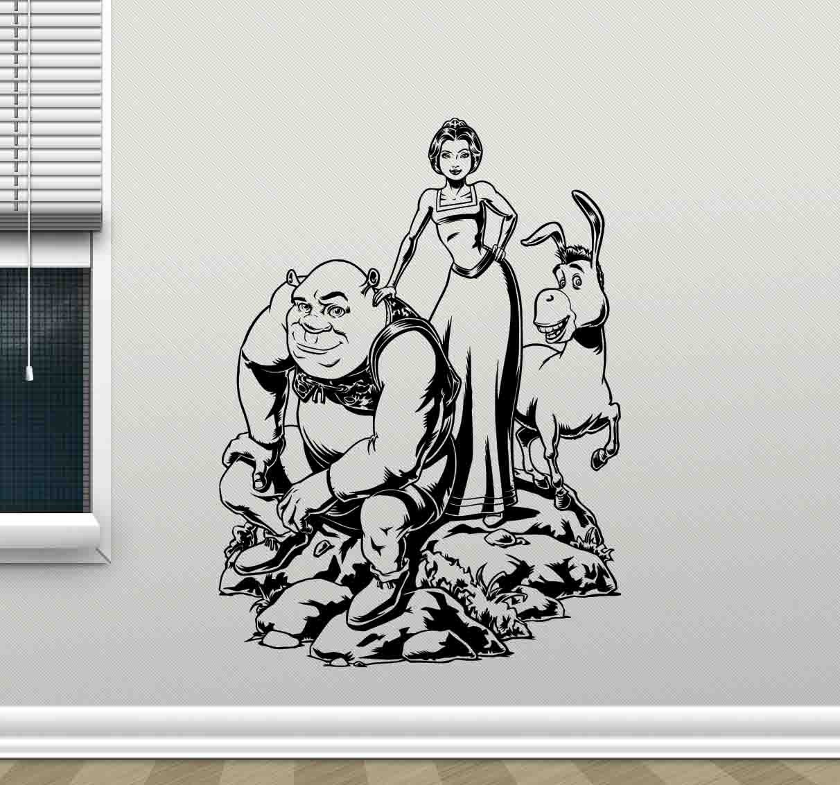 Shrek Wall Decal Nursery Vinyl Sticker House Wall Sign Stencil | Etsy