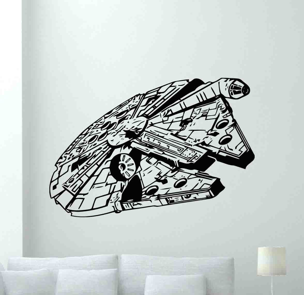 Millenium Falcon Vinyl Decal Star Wars Wall Decal Movie Gift | Etsy