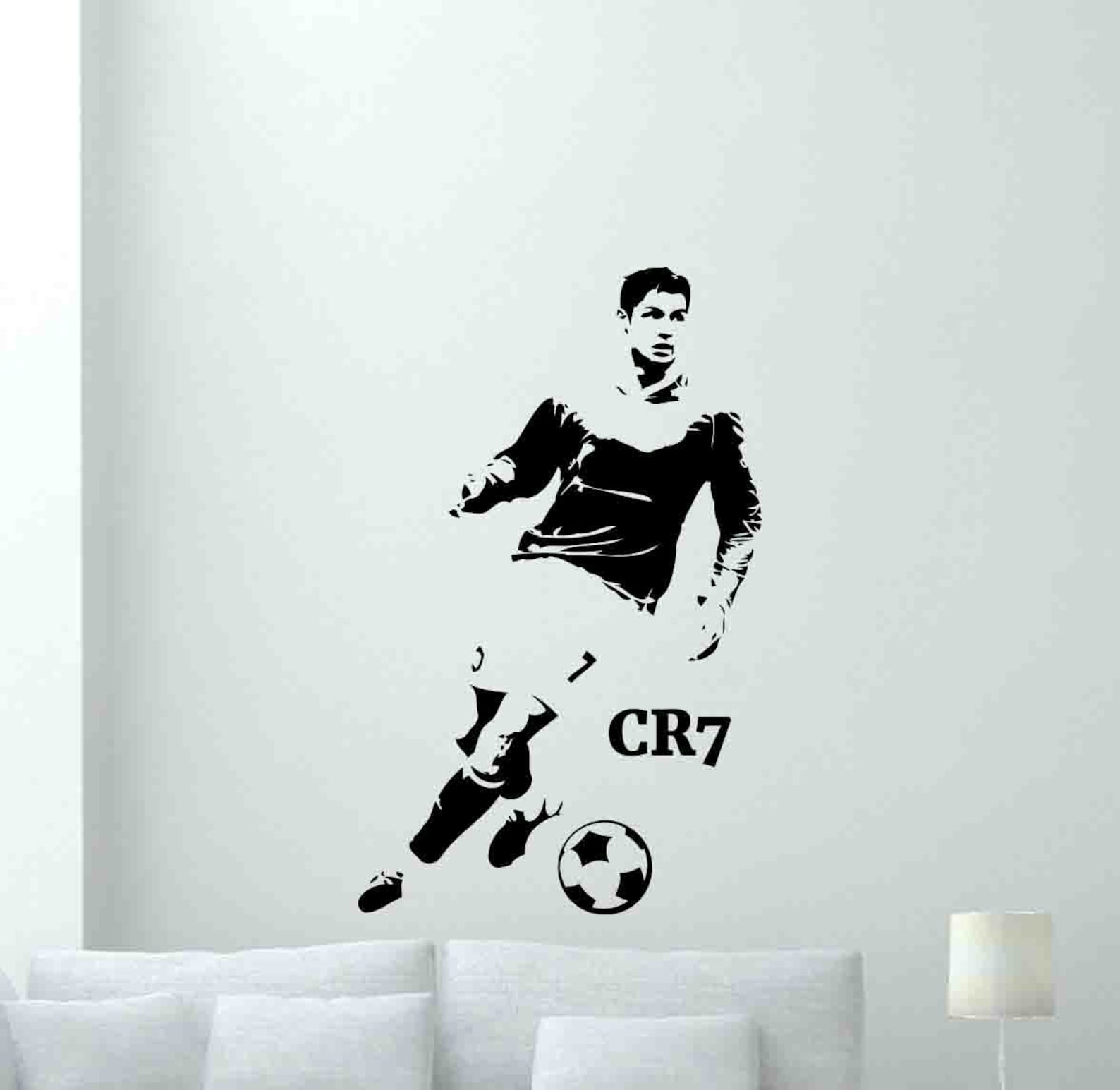 Ronaldo Wall Decal CR7 Vinyl Sticker Football Sign Removable Wall Decal ...