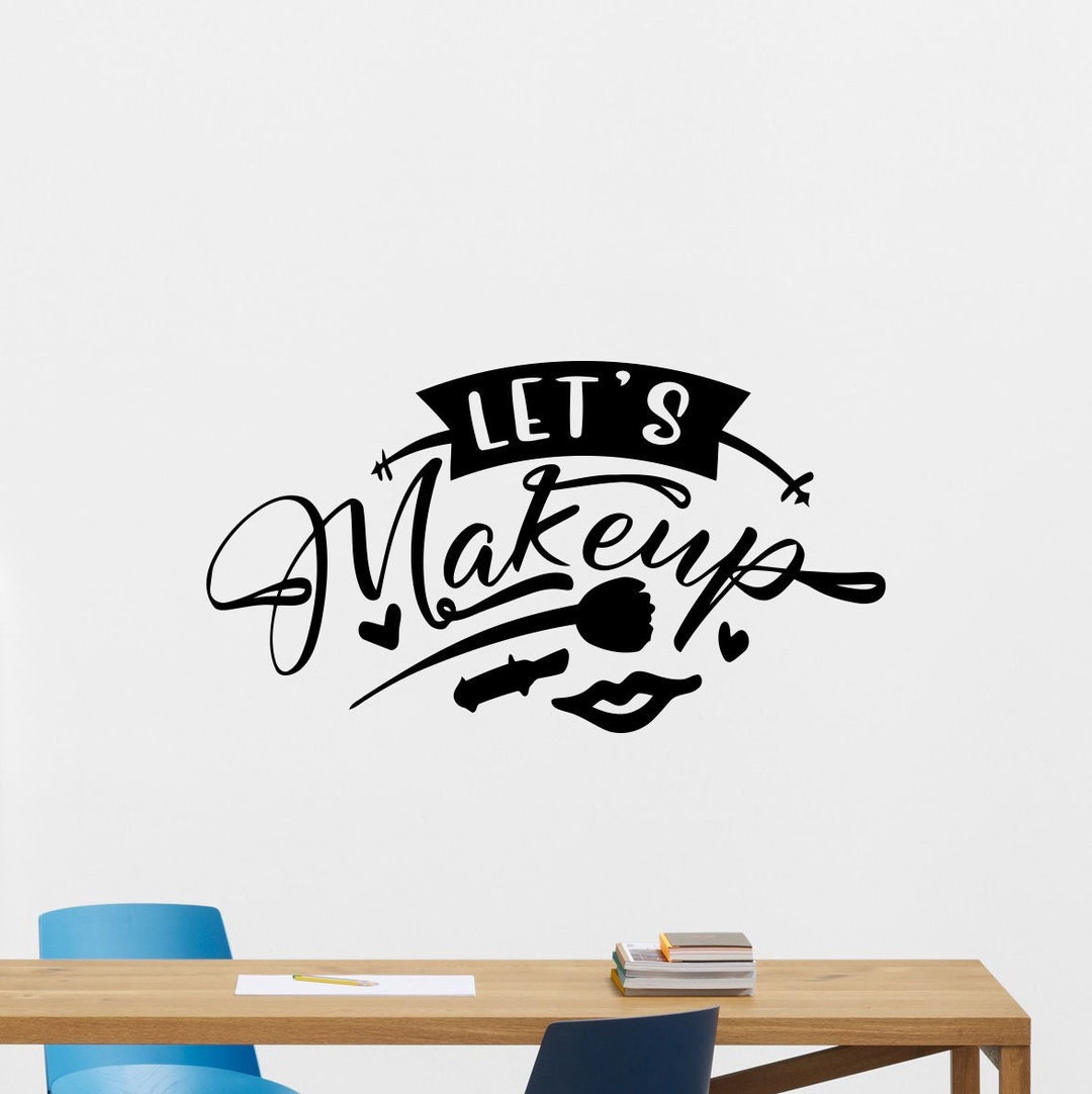 Makeup Wall Decal Vinyl Sticker Makeup Artist Gift Make up Lips Brows ...
