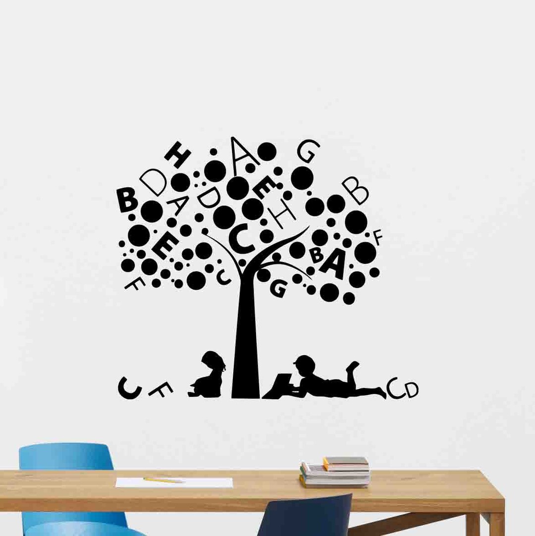 Alphabet Wall Decal Reading Vinyl Sticker Letters Library Decor ...