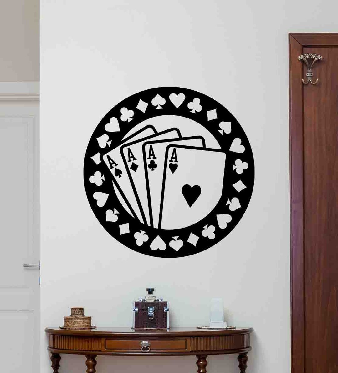 Poker Vinyl Stickers Poker Sign Removable Wall Decal Aces Holdem Poker ...