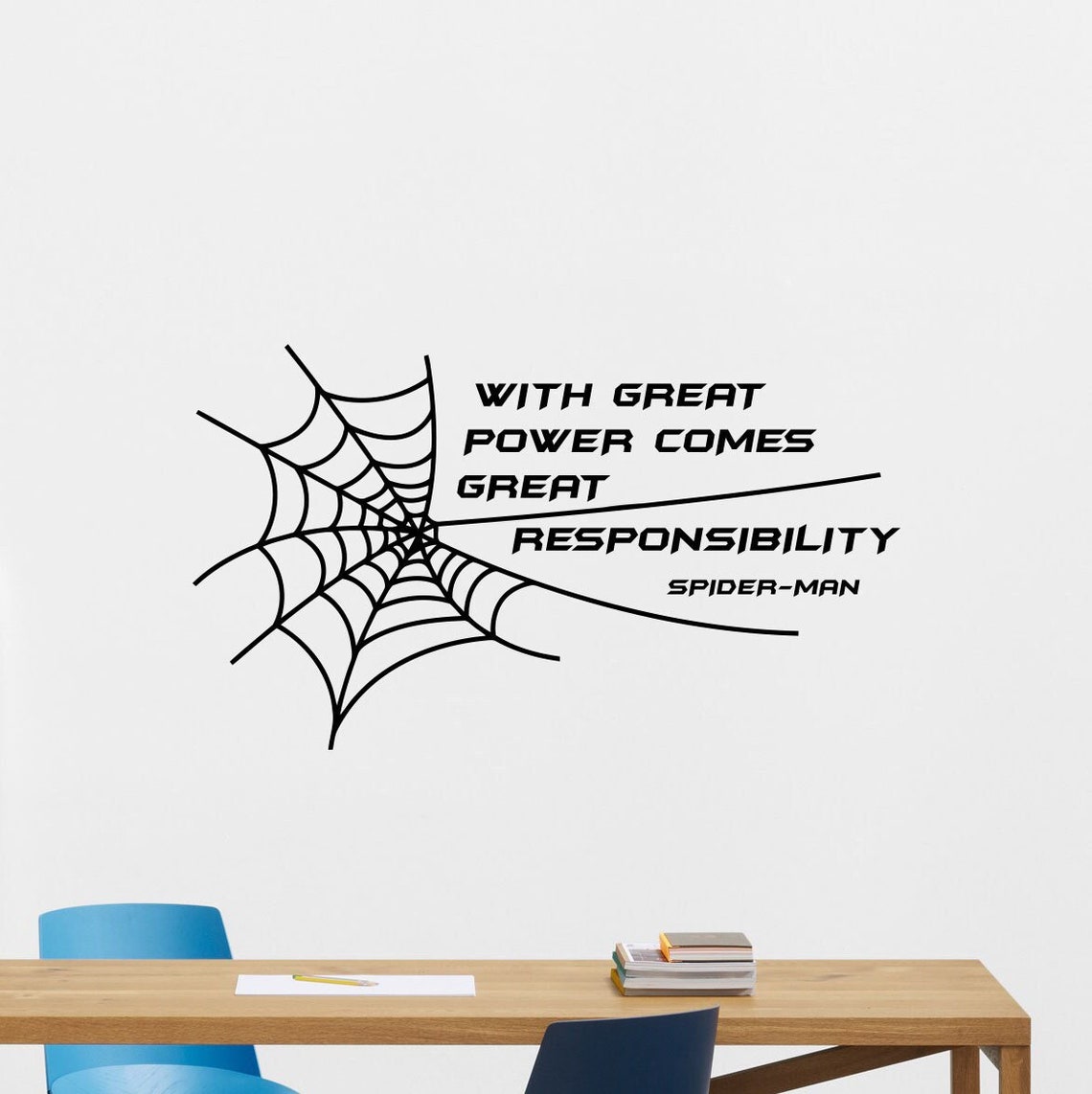 With Great Power Comes Great Responsibility Wall Decal Vinyl Sticker ...