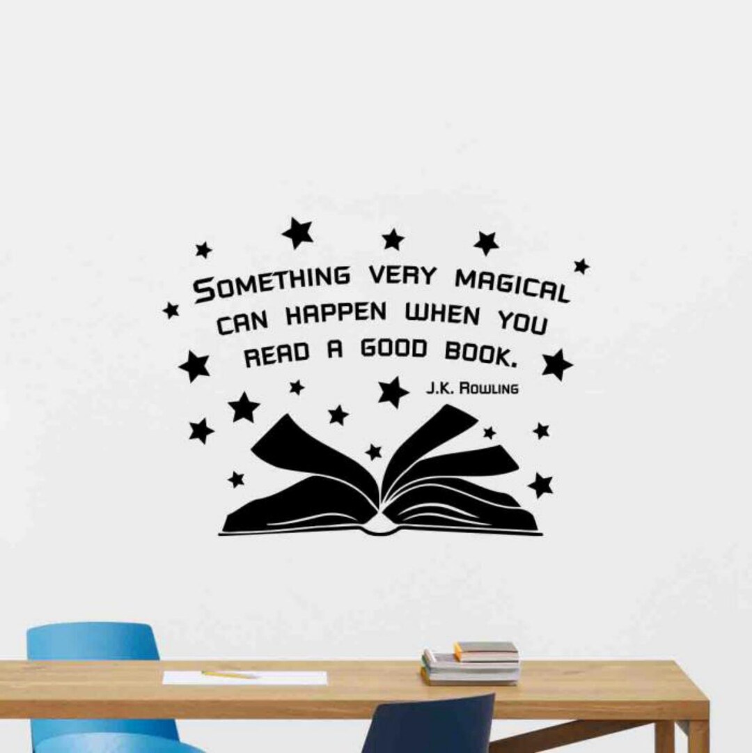 Something Very Magical Can Happen Quote Reading Wall Decal Book Decor ...