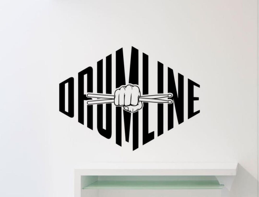 Drumline Wall Decal Vinyl Sticker Drummer Gift Marching Band Sign Hand ...